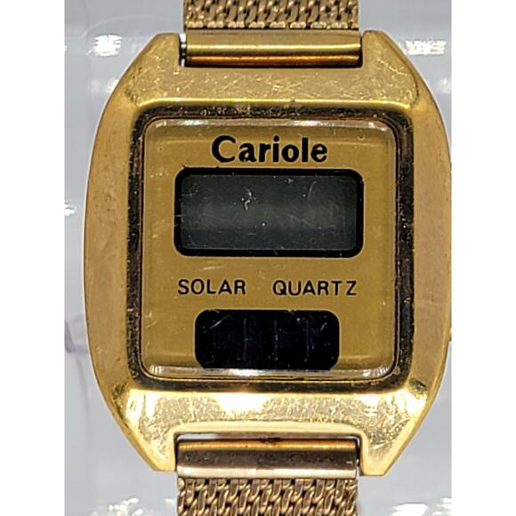 Cariole | Accessories | Vintage Cariole Digital Led Lcd Wristwatch Gold ...